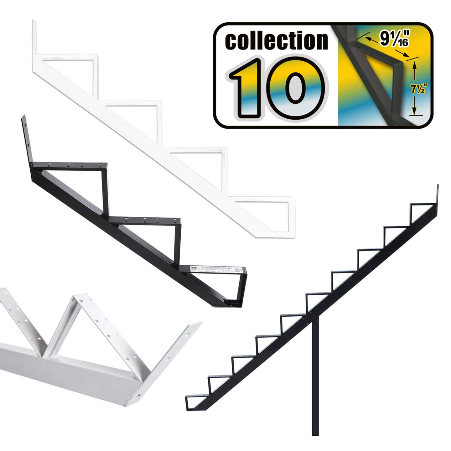 1-Step Aluminum Stair Stringer (9-1/16 in) COLLECTION 10 - Pylex