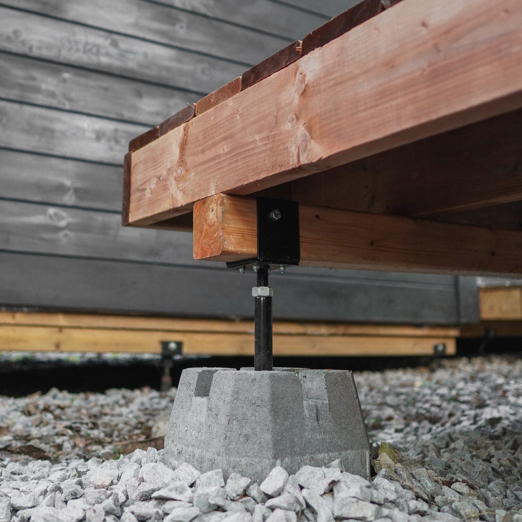Adjustable Deck Footings Build A Grade Level Deck